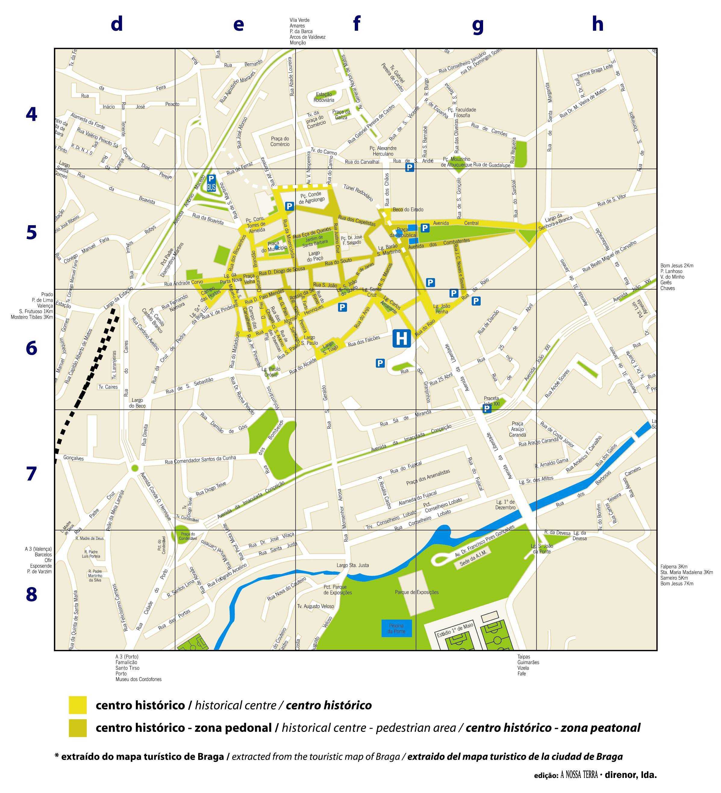 Mapa turistico braga | Castellontours.com